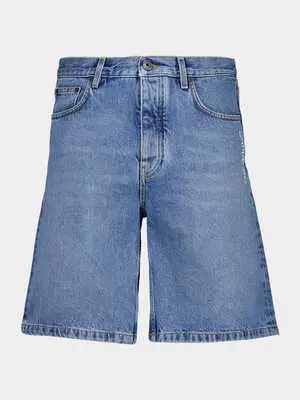 Off-White Light Half Arrow Denim Shorts - Blue