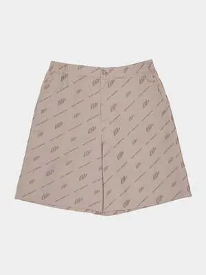 Off-White Jacquard Bowling Shorts - Beige