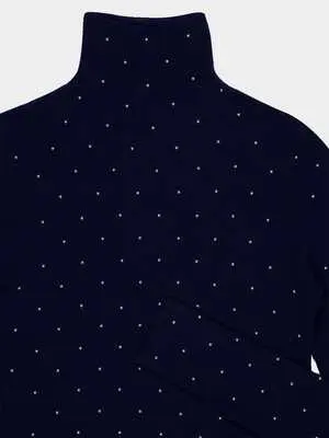 Rabanne Wool Turtleneck With Stud Details - Blue