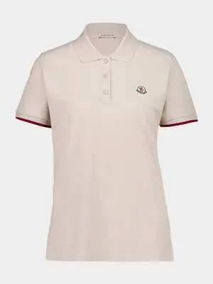 Moncler Cotton Piquet Polo Shirt - Beige
