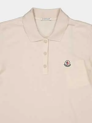 Moncler Cotton Piquet Polo Shirt - Beige