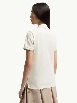 Moncler Cotton Piquet Polo Shirt - Beige