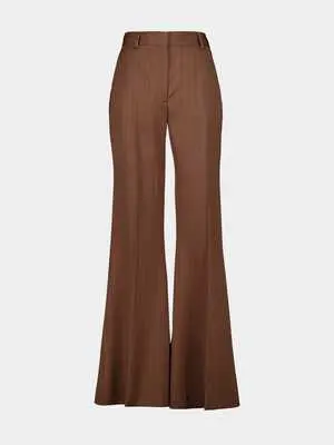 Stella McCartney Sienna Wool Bootcut Trousers - Brown
