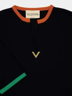Valentino Garavani Long-sleeve Wool Top With V Detail