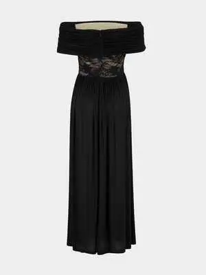 Zimmermann Off-shoulder Lace Panel Dress - Black
