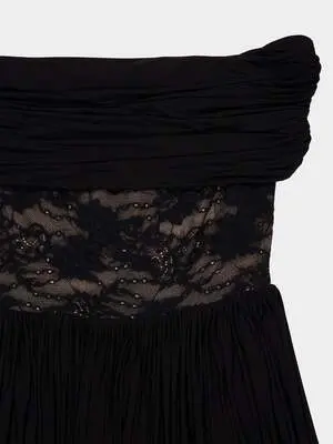 Zimmermann Off-shoulder Lace Panel Dress - Black