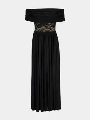 Zimmermann Off-shoulder Lace Panel Dress - Black