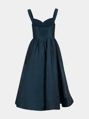 Zimmermann Rebellion Drape Midi Dress - Blue