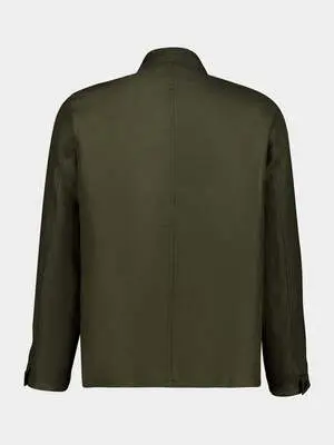 Boglioli Green Linen Long-sleeve Overshirt - Brown