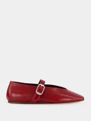 Le Monde Beryl Oxblood Stella Eel-embossed Leather Slipper - Burgundy