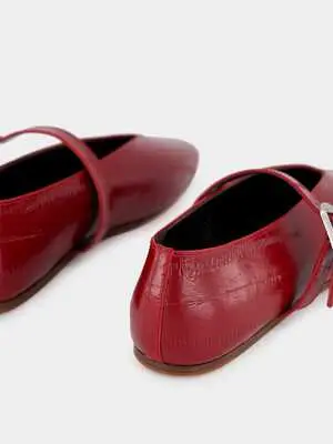 Le Monde Beryl Stella Eel-embossed Leather Slipper