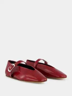Le Monde Beryl Stella Eel-embossed Leather Slipper - Burgundy