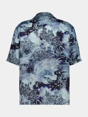 Off-White Printed Viscose Bowling Shirt - Blue