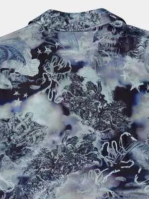 Off-White Printed Viscose Bowling Shirt - Blue