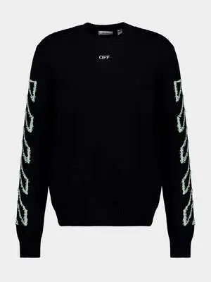 Off-White Diag Outline Knit Jumper - Black