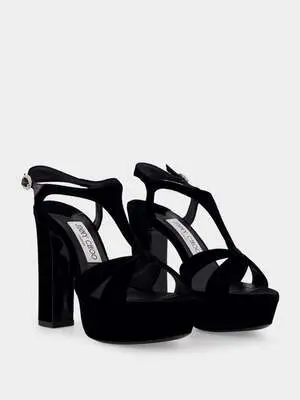 JIMMY CHOO Kesia 120 Velvet Platform Sandals