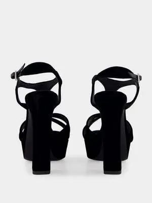 JIMMY CHOO Kesia 120 Velvet Platform Sandals