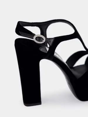 JIMMY CHOO Kesia 120 Velvet Platform Sandals