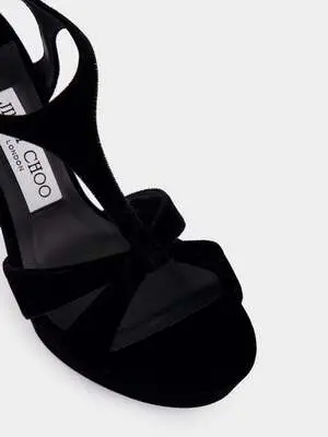 JIMMY CHOO Kesia 120 Velvet Platform Sandals