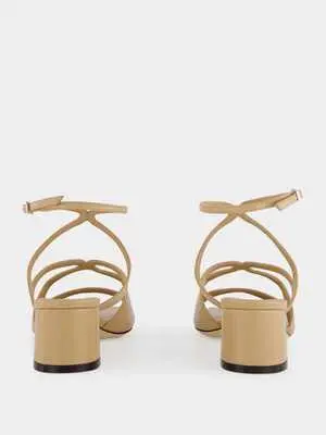 JIMMY CHOO Azilia 45 Chai Nappa Leather Sandals - Beige