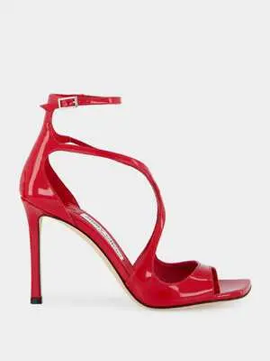 JIMMY CHOO Azia 95 Patent Sandals Red