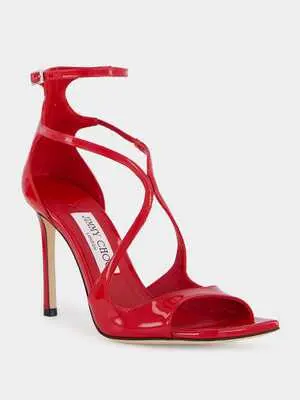 JIMMY CHOO Azia 95 Patent Sandals - Red
