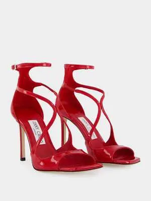 JIMMY CHOO Azia 95 Patent Sandals - Red