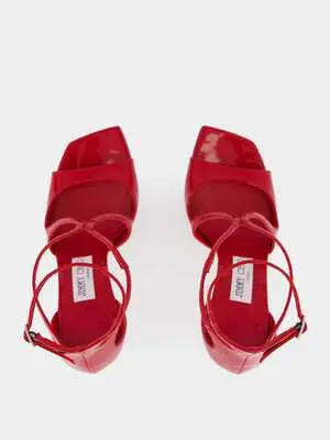 JIMMY CHOO Azia 95 Patent Sandals - Red