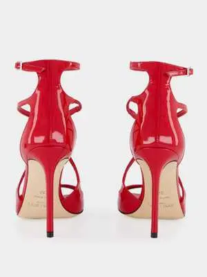 JIMMY CHOO Azia 95 Patent Sandals - Red