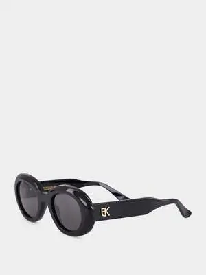 EMMANUELLE KHANH Queen Oval Sunglasses - Black