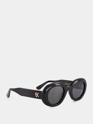 EMMANUELLE KHANH Queen Oval Sunglasses - Black