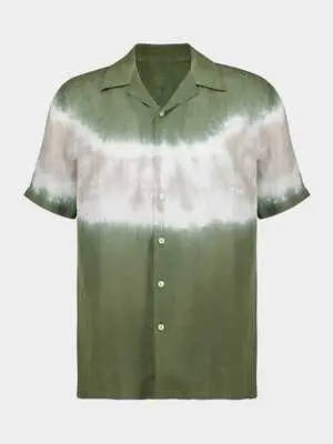 120% Lino Military Tie-dye Linen Shirt