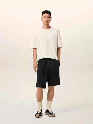 AMI Paris De Coeur Cotton Shorts - Black