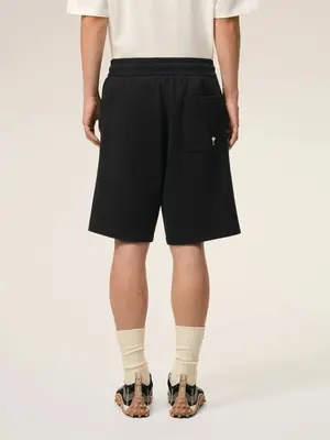 AMI Paris De Coeur Cotton Shorts - Black