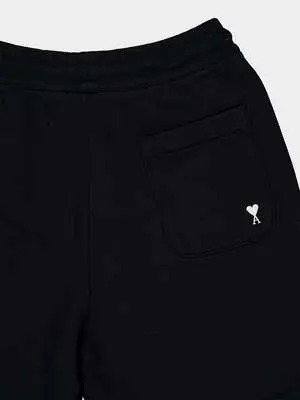 AMI Paris De Coeur Cotton Shorts - Black