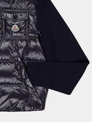 Moncler Padded Zip-up Wool Cardigan - Blue