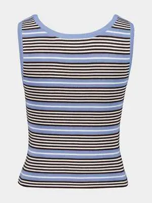 Prada Striped Cotton Knit Tank Top - Multicolour