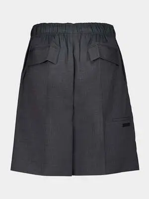 Prada Ardesia Superfine Virgin Wool Shorts - Grey