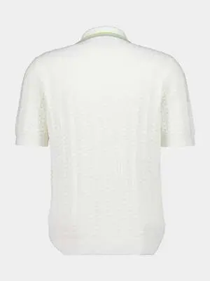 Casablanca Tennis Bouclé Cotton Polo Shirt