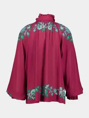 La DoubleJ Regalia Placée Cerere Blouse - Red