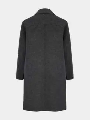 AMI Paris Wool-cashmere Blend Four-button Coat - Grey