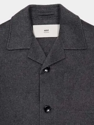 AMI Paris Wool-cashmere Blend Four-button Coat - Grey