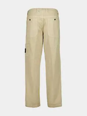 Stone Island Organic Panama Cotton Trousers - Beige