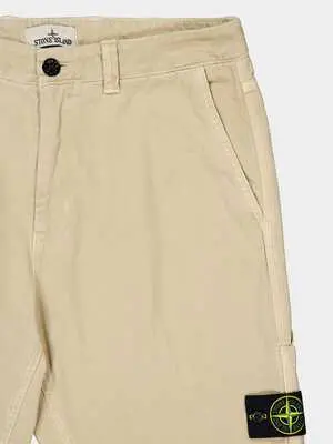 Stone Island Organic Panama Cotton Trousers - Beige