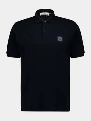 Stone Island Navy 50/2 Organic Cotton Piqué Polo - Blue