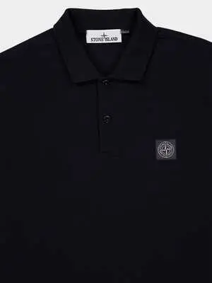 Stone Island Navy 50/2 Organic Cotton Piqué Polo - Blue