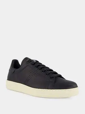 TOM FORD Grain Leather Warwick Sneaker - Black