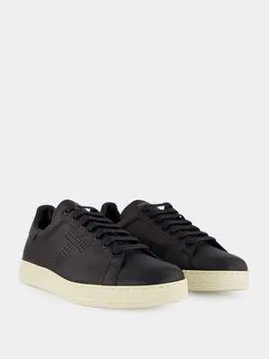 TOM FORD Grain Leather Warwick Sneaker - Black