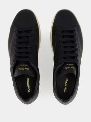 TOM FORD Grain Leather Warwick Sneaker - Black