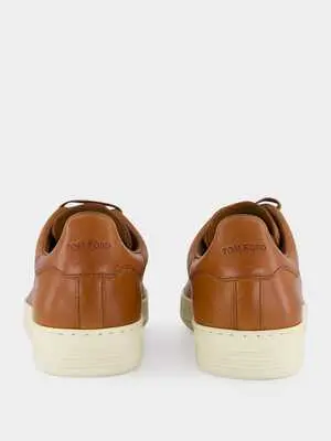 TOM FORD Leather Low Top Sneakers - Brown